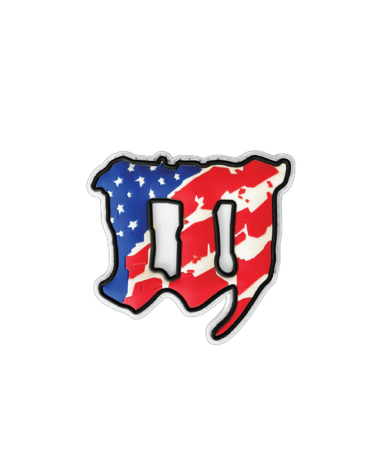 Rubber Mayhem M Patch: Red, White, Blue – MAYHEM NATION
